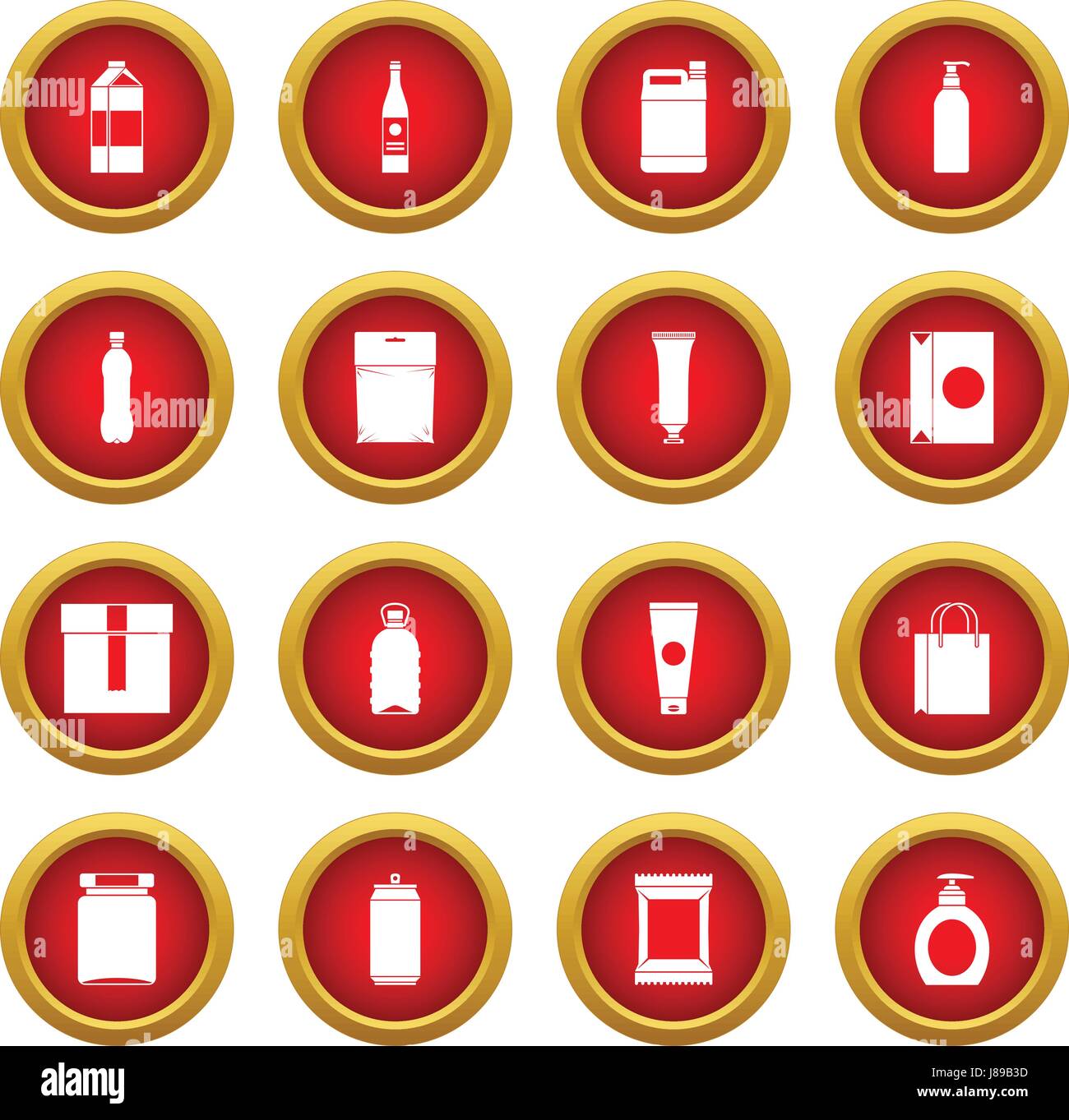 Packaging items icon red circle set Stock Vector Image & Art - Alamy