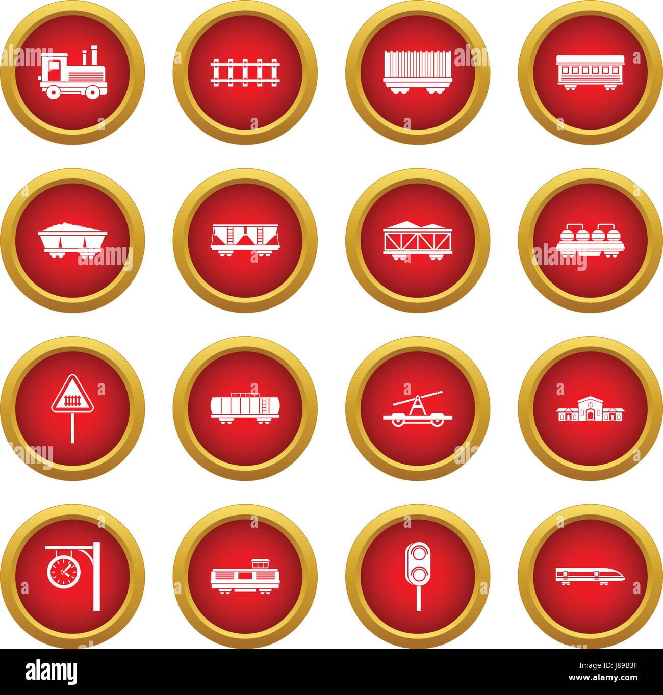 Railway icon red circle set Stock Vector Image & Art - Alamy