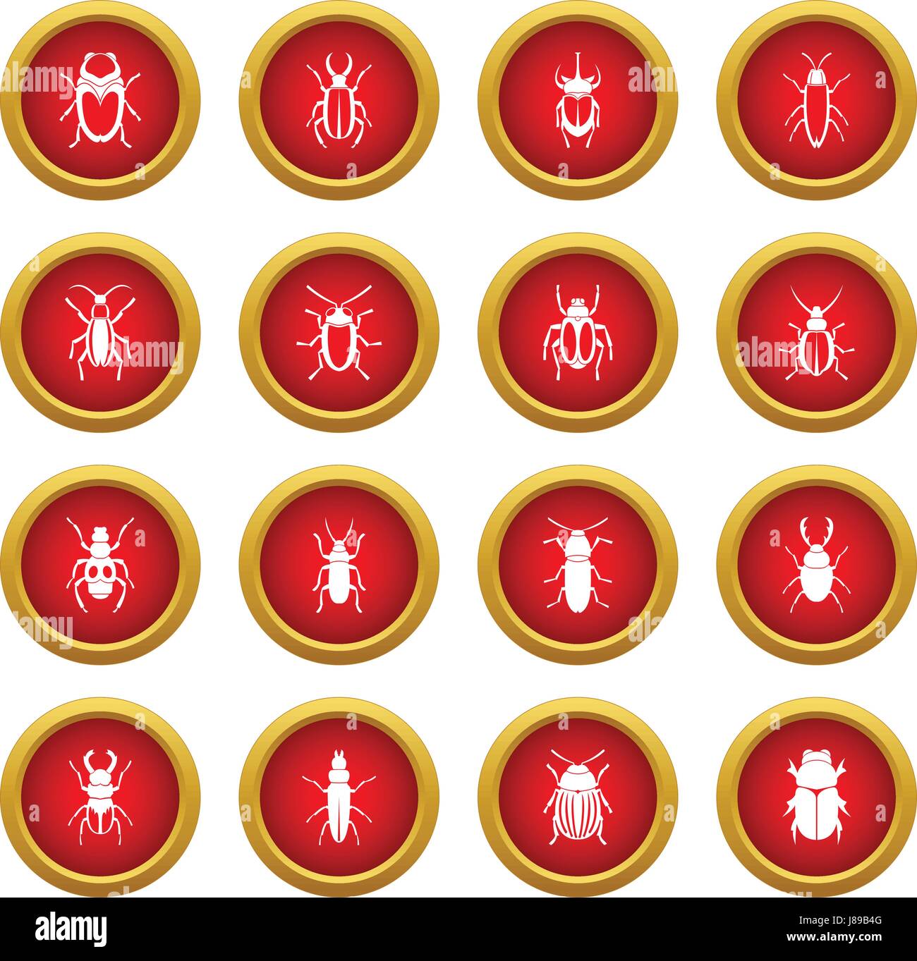 Bugs icon red circle set Stock Vector Image & Art - Alamy