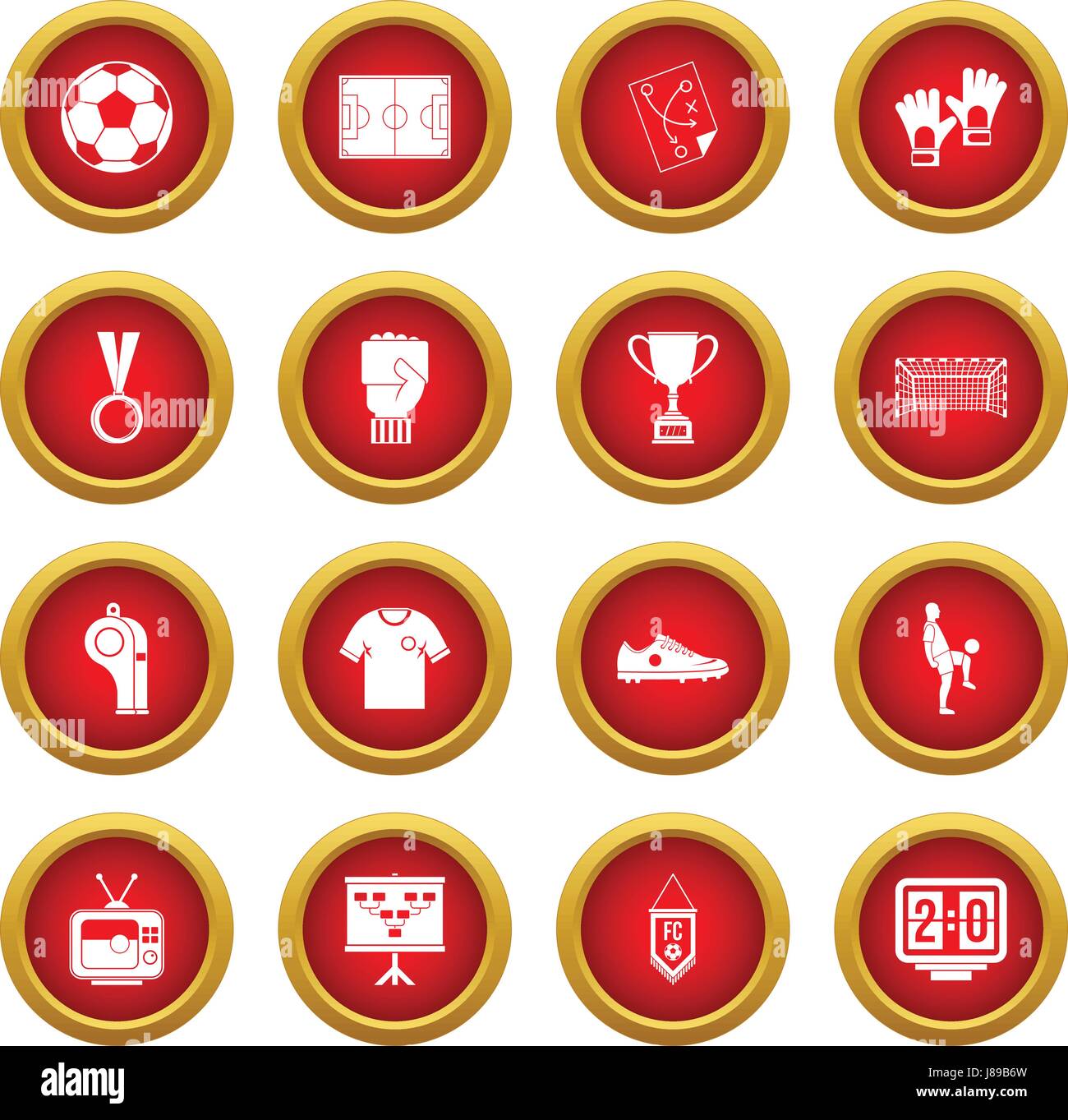 Soccer football icon red circle set Stock Vector Image & Art - Alamy