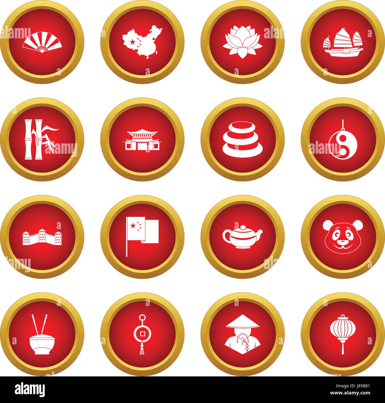 Red china junk Stock Vector Images - Alamy