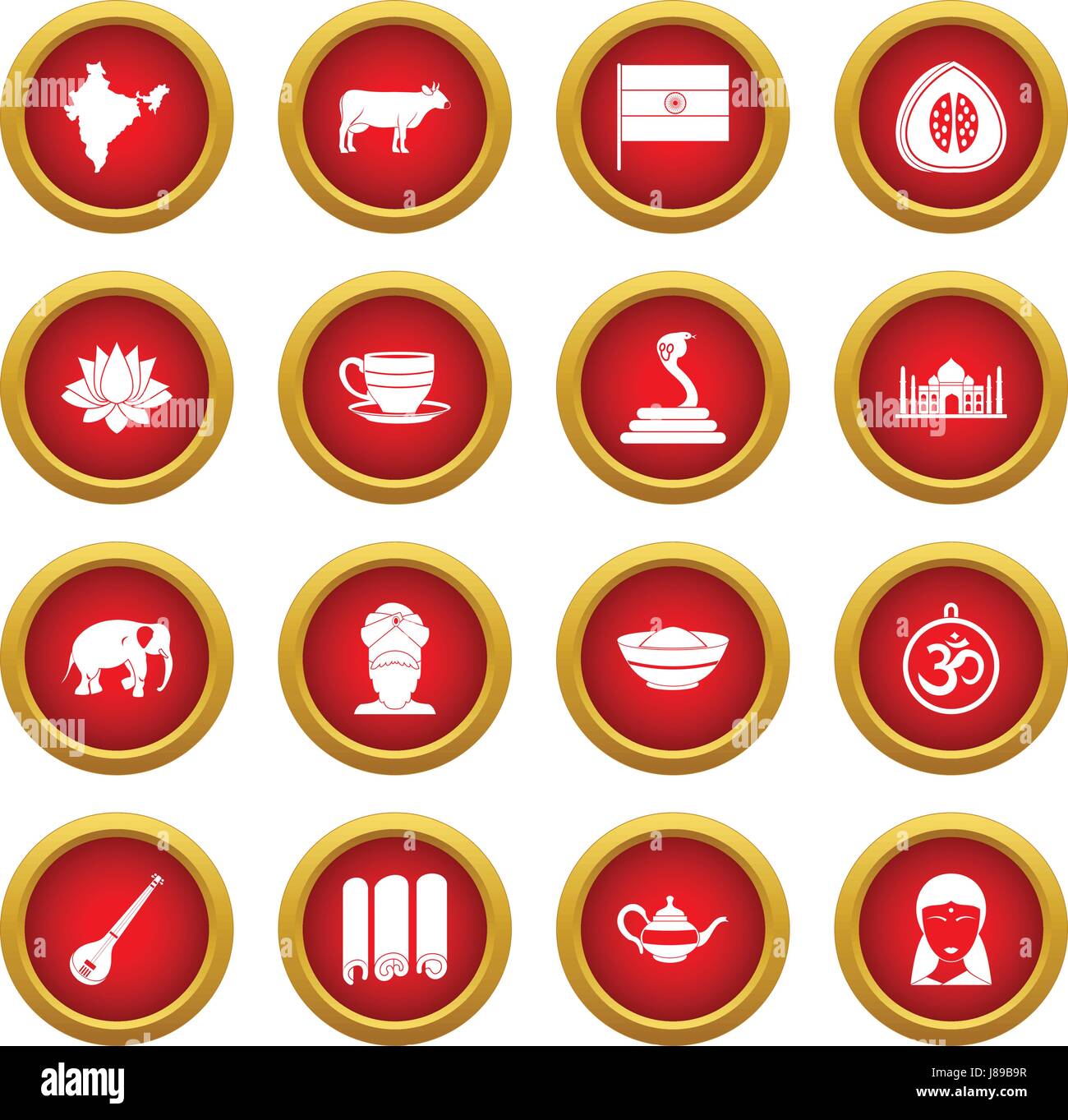 India travel icon red circle set Stock Vector Image & Art - Alamy
