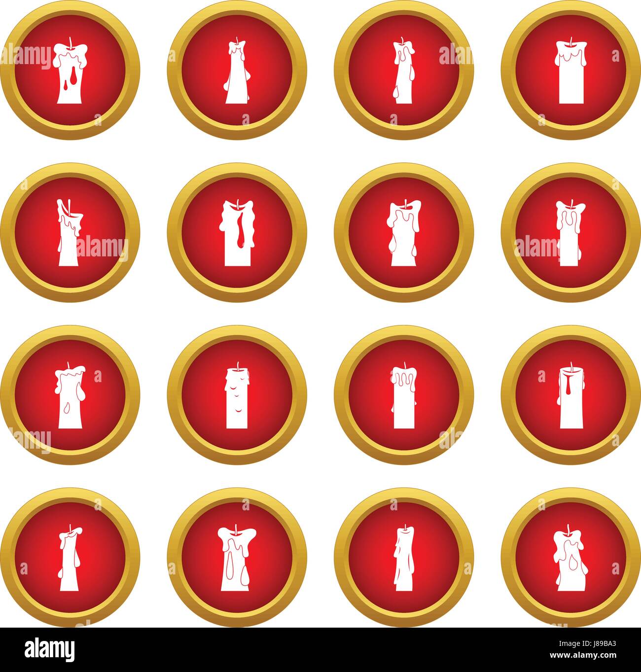 Candle forms icon red circle set Stock Vector Image & Art - Alamy