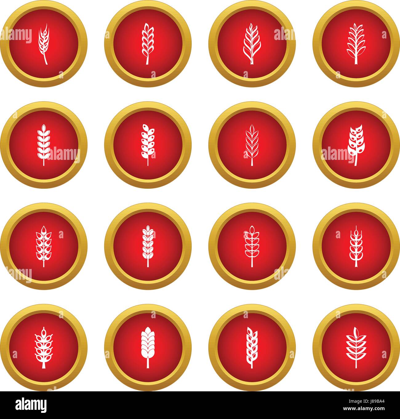 Ear corn icon red circle set Stock Vector Image & Art - Alamy