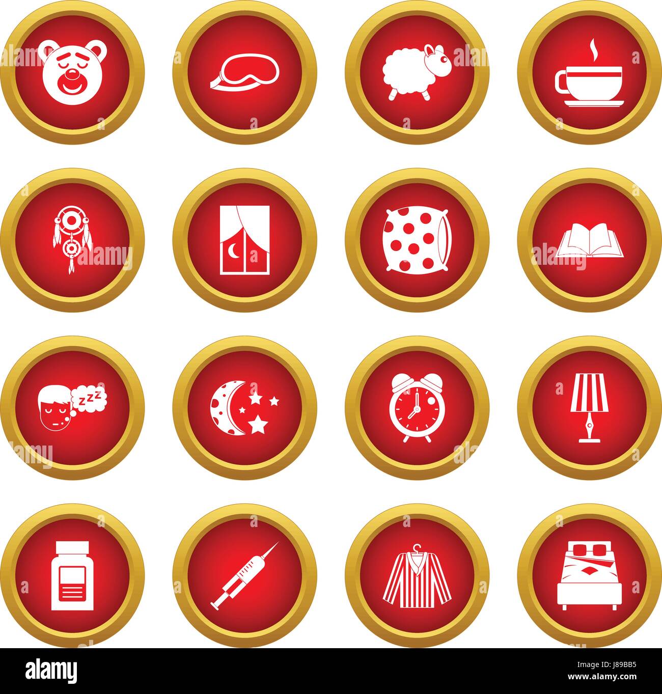 Sleep icon red circle set Stock Vector Image & Art - Alamy