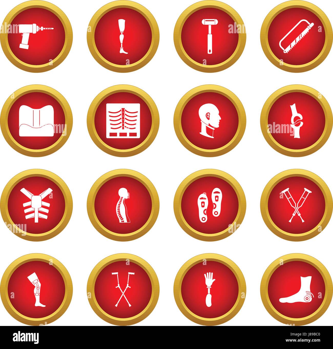 Orthopedics prosthetics icon red circle set Stock Vector Image & Art ...