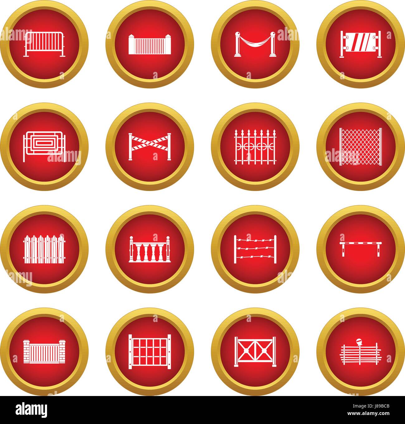 Fencing icon red circle set Stock Vector Image & Art - Alamy