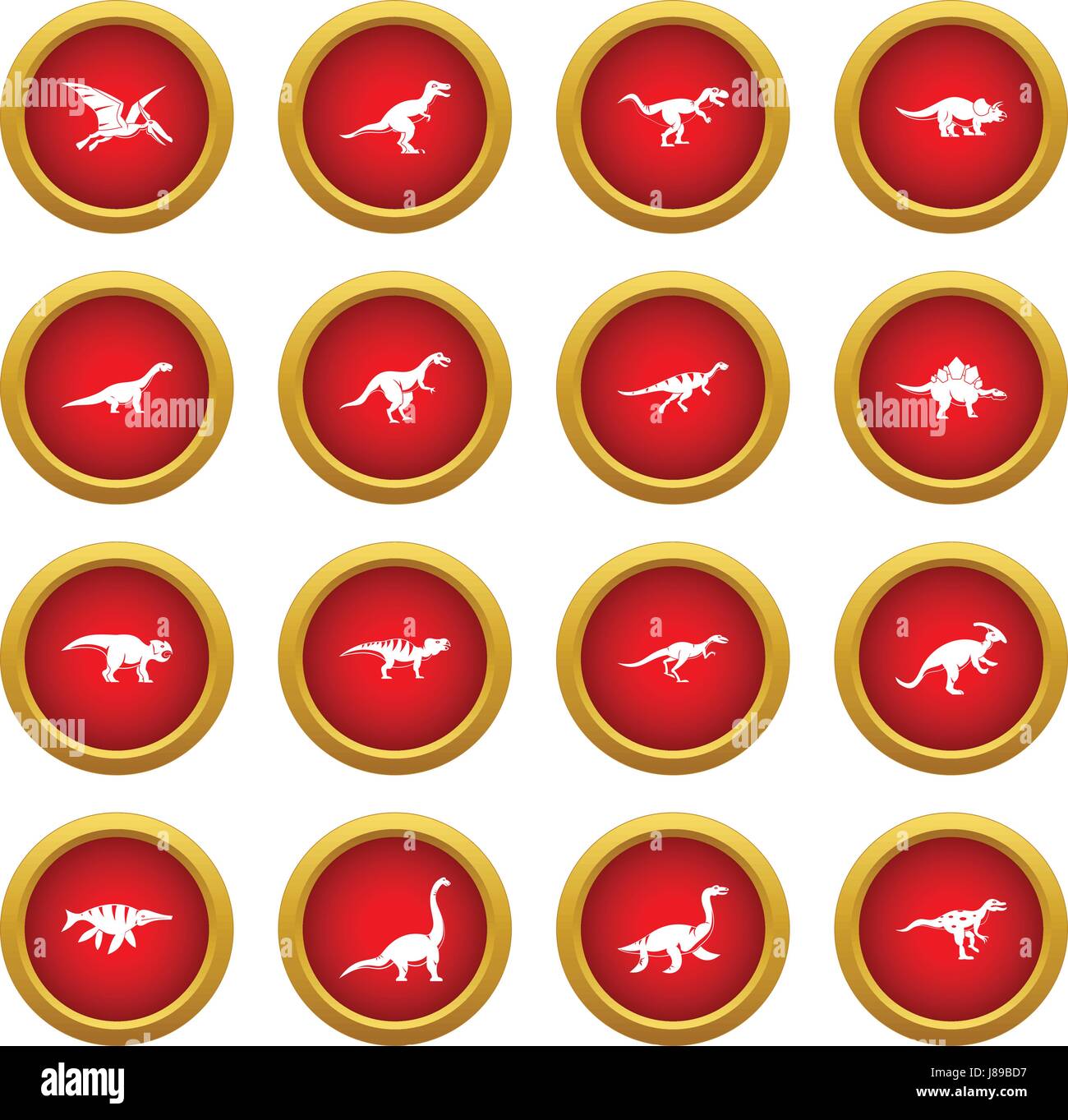 Dinosaur icon red circle set Stock Vector Image & Art - Alamy