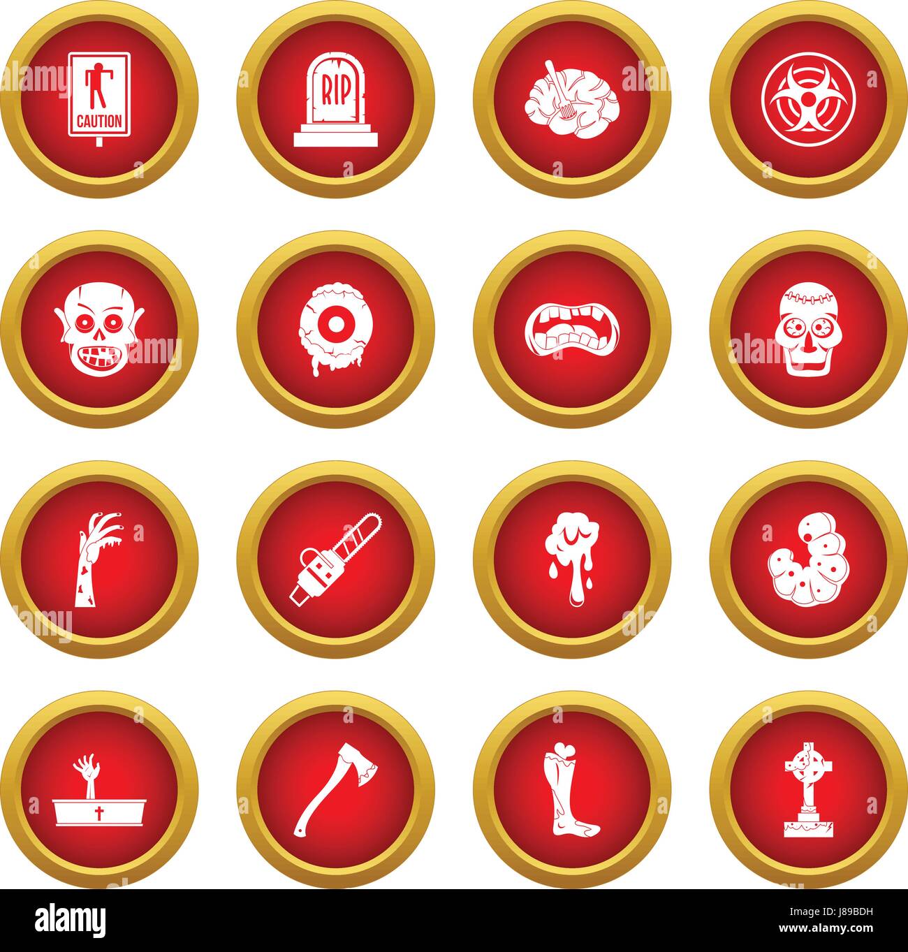 Zombie icon red circle set Stock Vector Image & Art - Alamy
