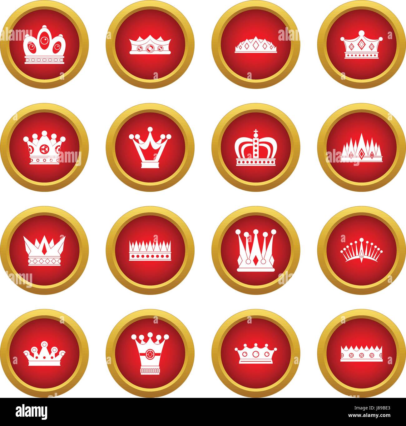 Crown icon red circle set Stock Vector Image & Art - Alamy