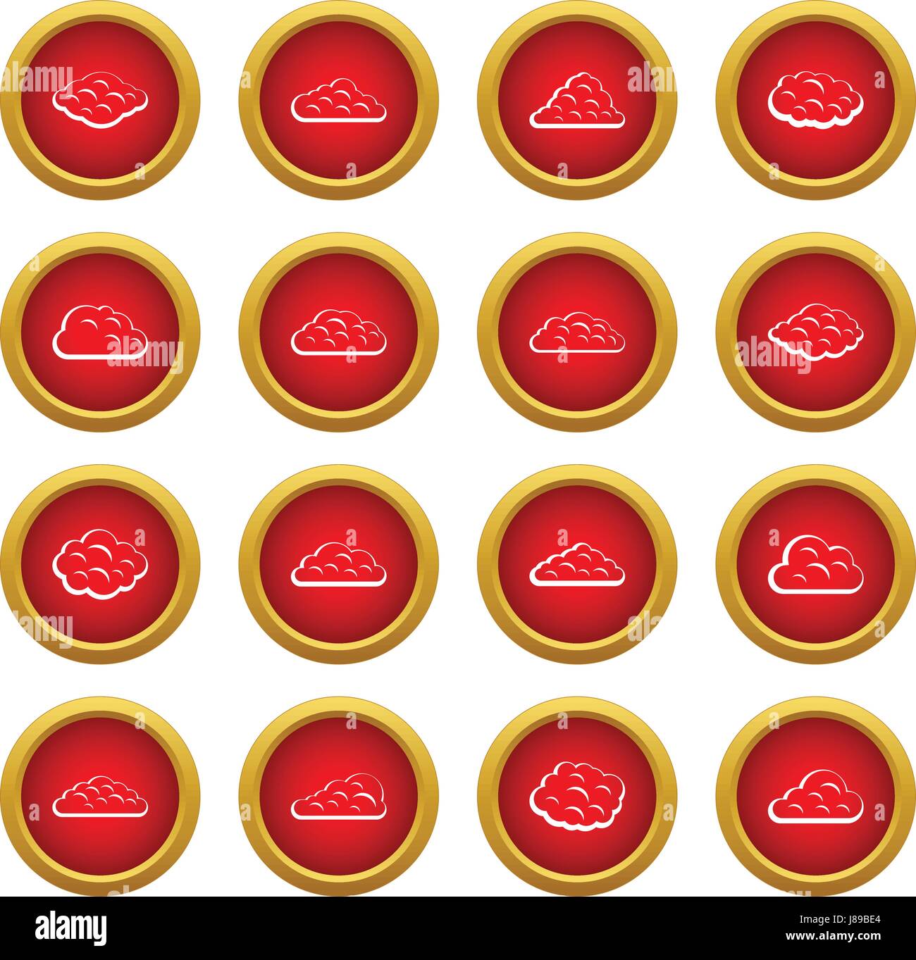 Clouds icon red circle set Stock Vector Image & Art - Alamy