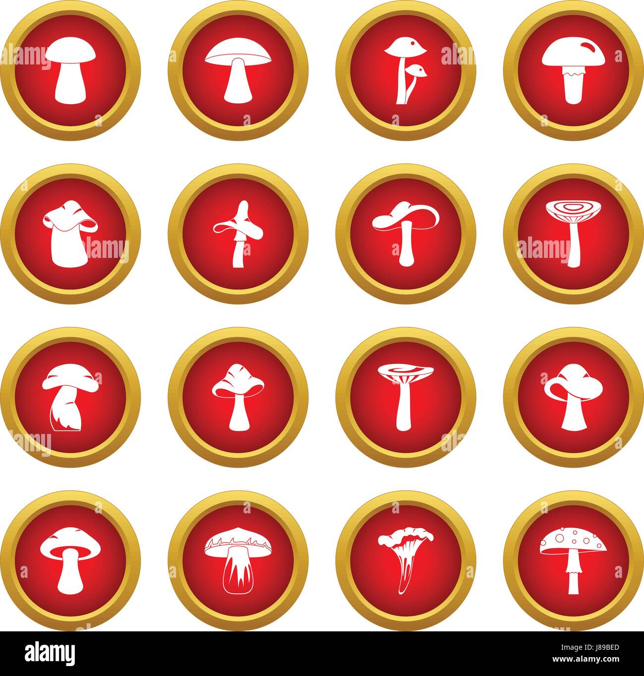 Red mushroom white dots Stock Vector Images - Alamy