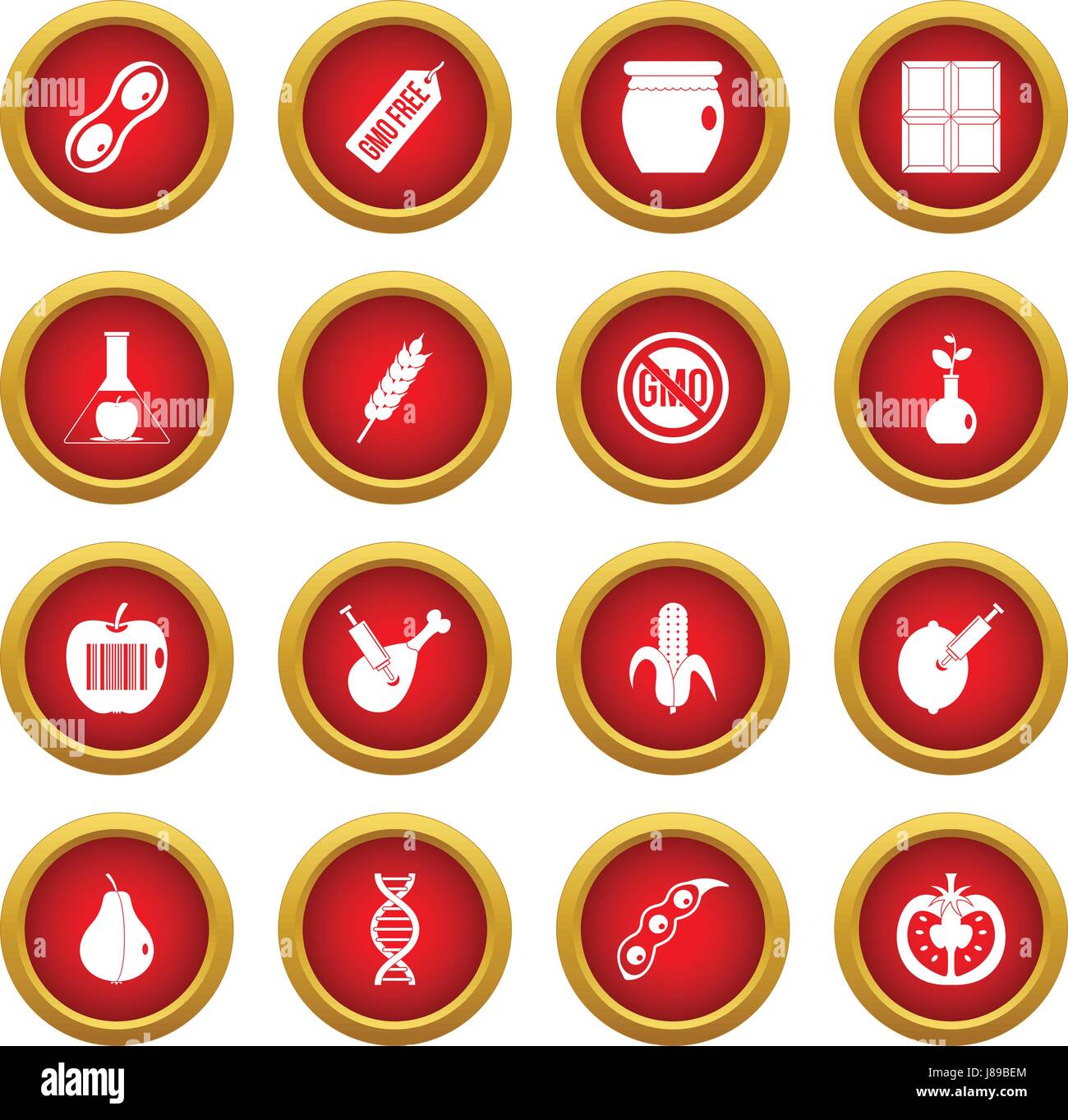 GMO icon red circle set Stock Vector Image & Art - Alamy