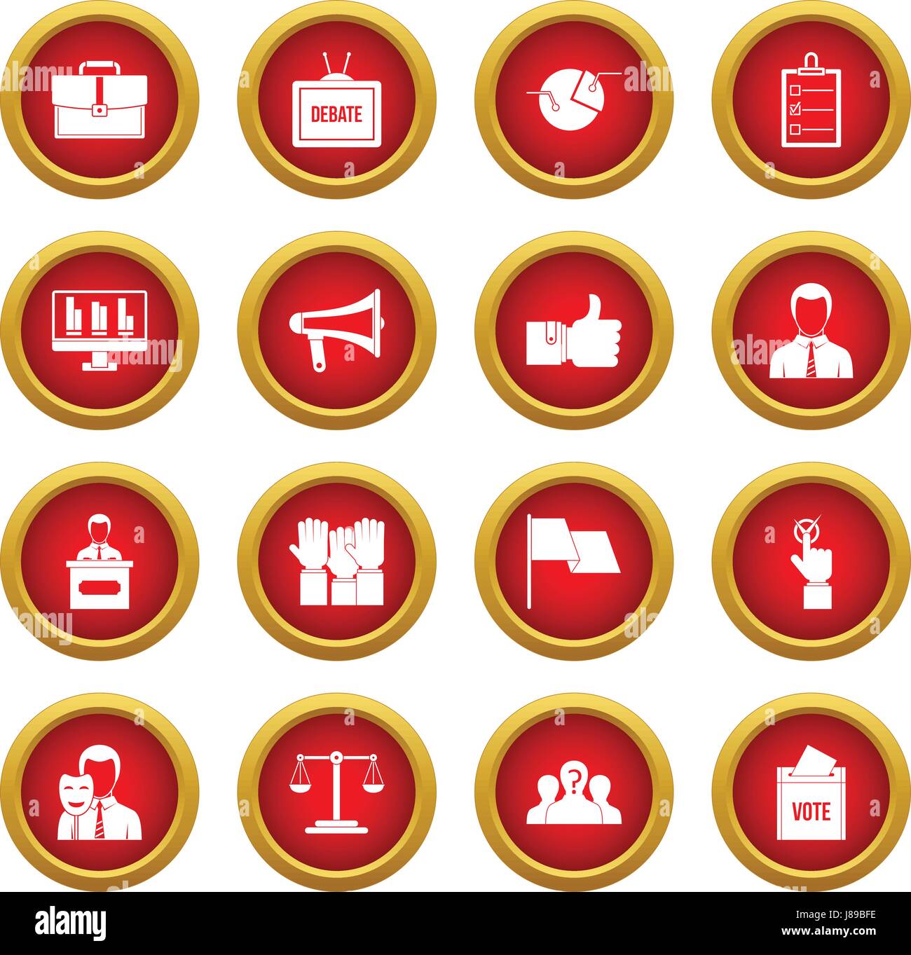 Election voting icon red circle set Stock Vector Image & Art - Alamy