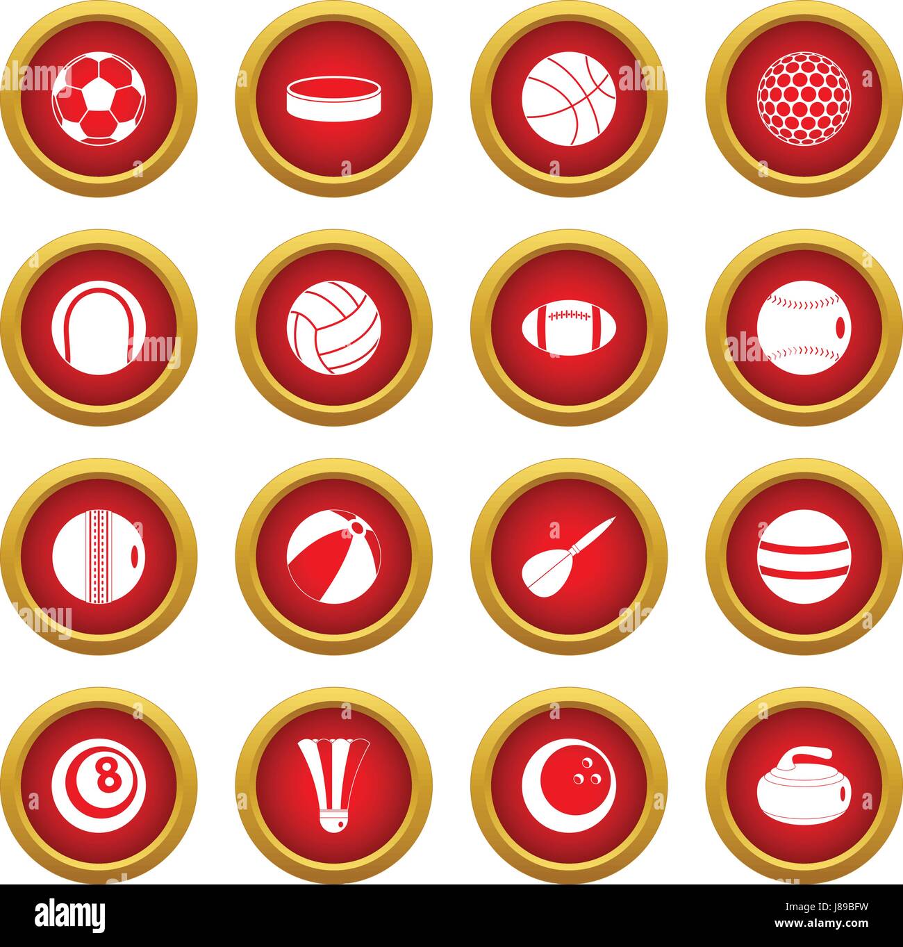 Sport balls icon red circle set Stock Vector Image & Art - Alamy