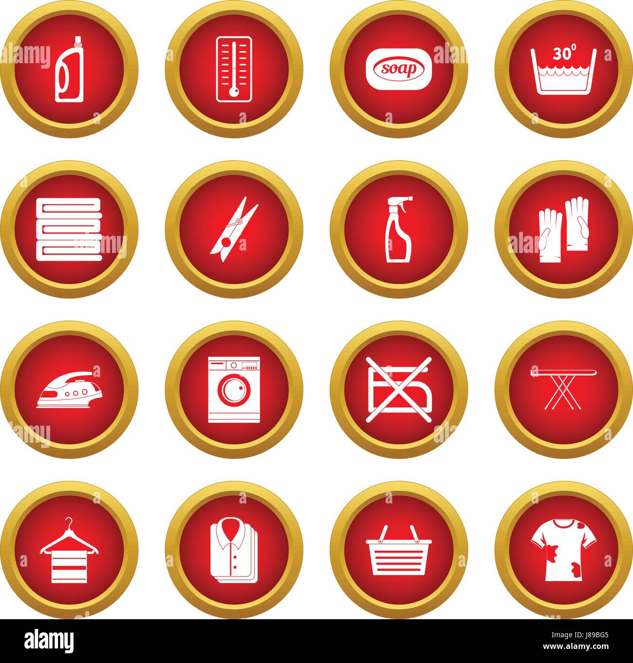 Laundry icon red circle set Stock Vector Image & Art - Alamy