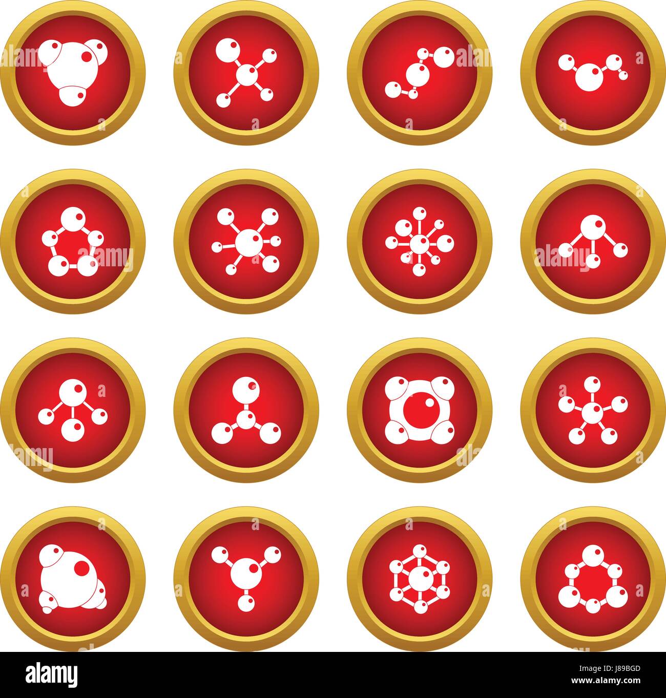 Molecule icon red circle set Stock Vector Image & Art - Alamy