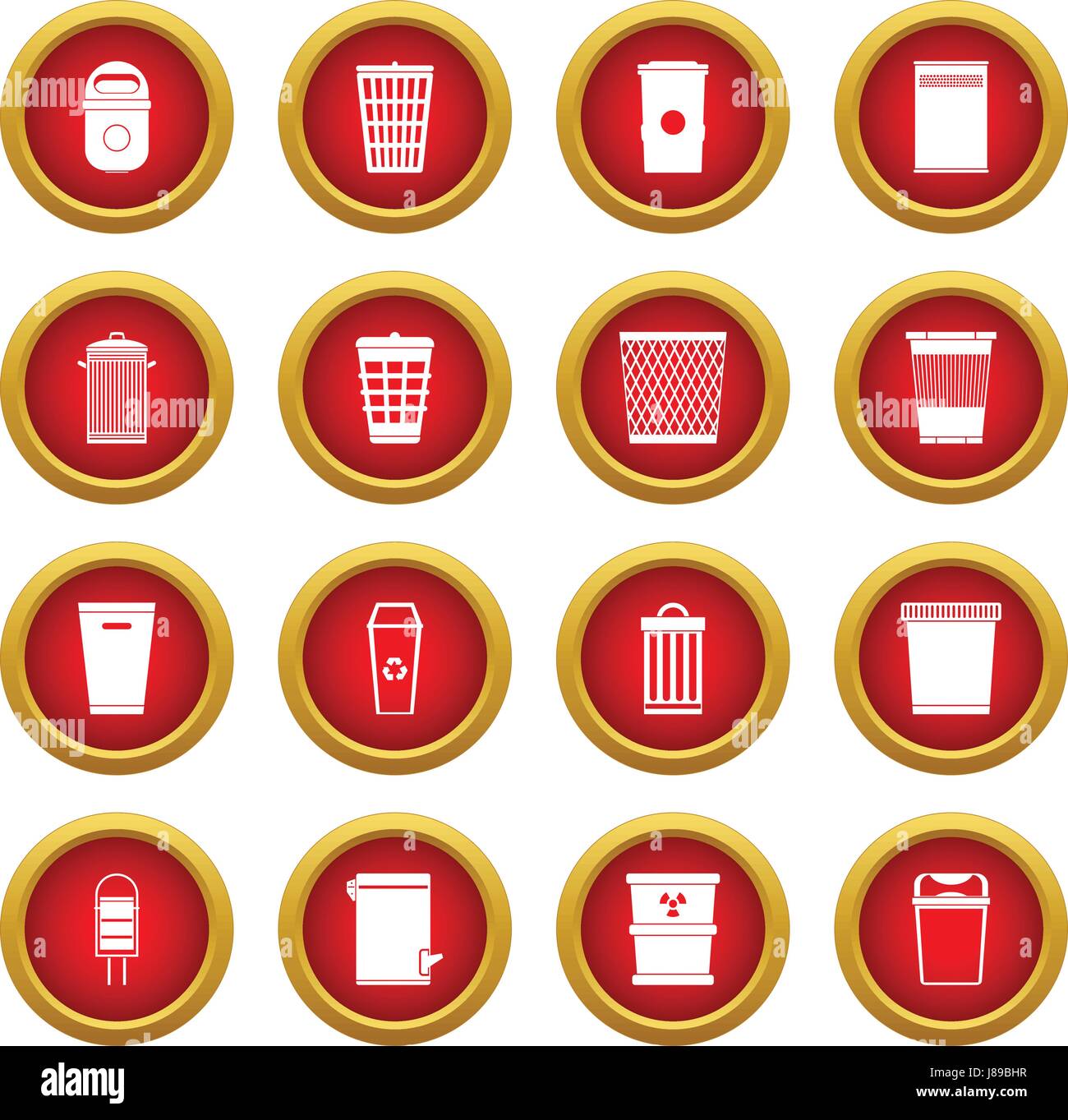 Trash can icon red circle set Stock Vector Image & Art - Alamy