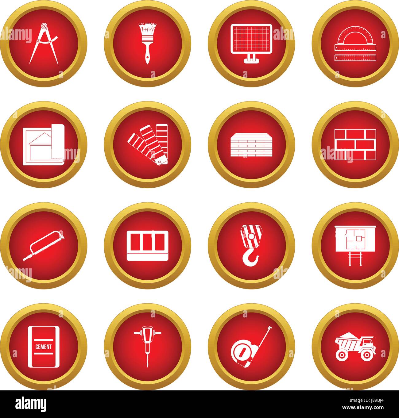 Construction icon red circle set Stock Vector Image & Art - Alamy