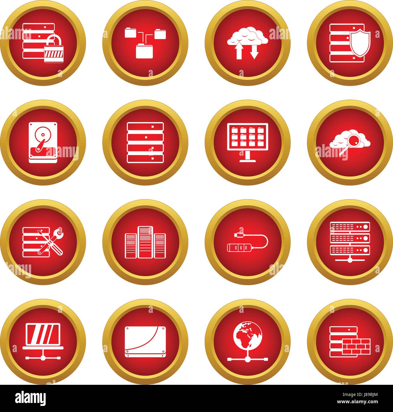 Database icon red circle set Stock Vector Image & Art - Alamy