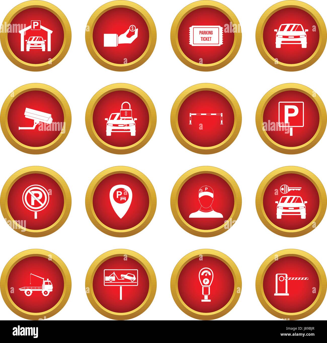 Parking set icon red circle set Stock Vector Image & Art - Alamy