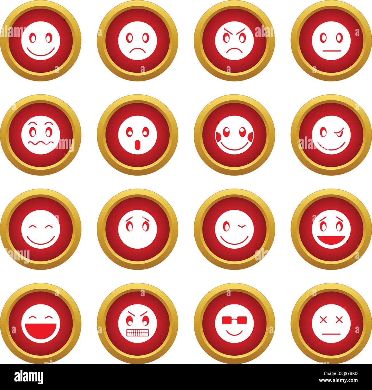 Emoticon red circle set Stock Vector Image & Art - Alamy