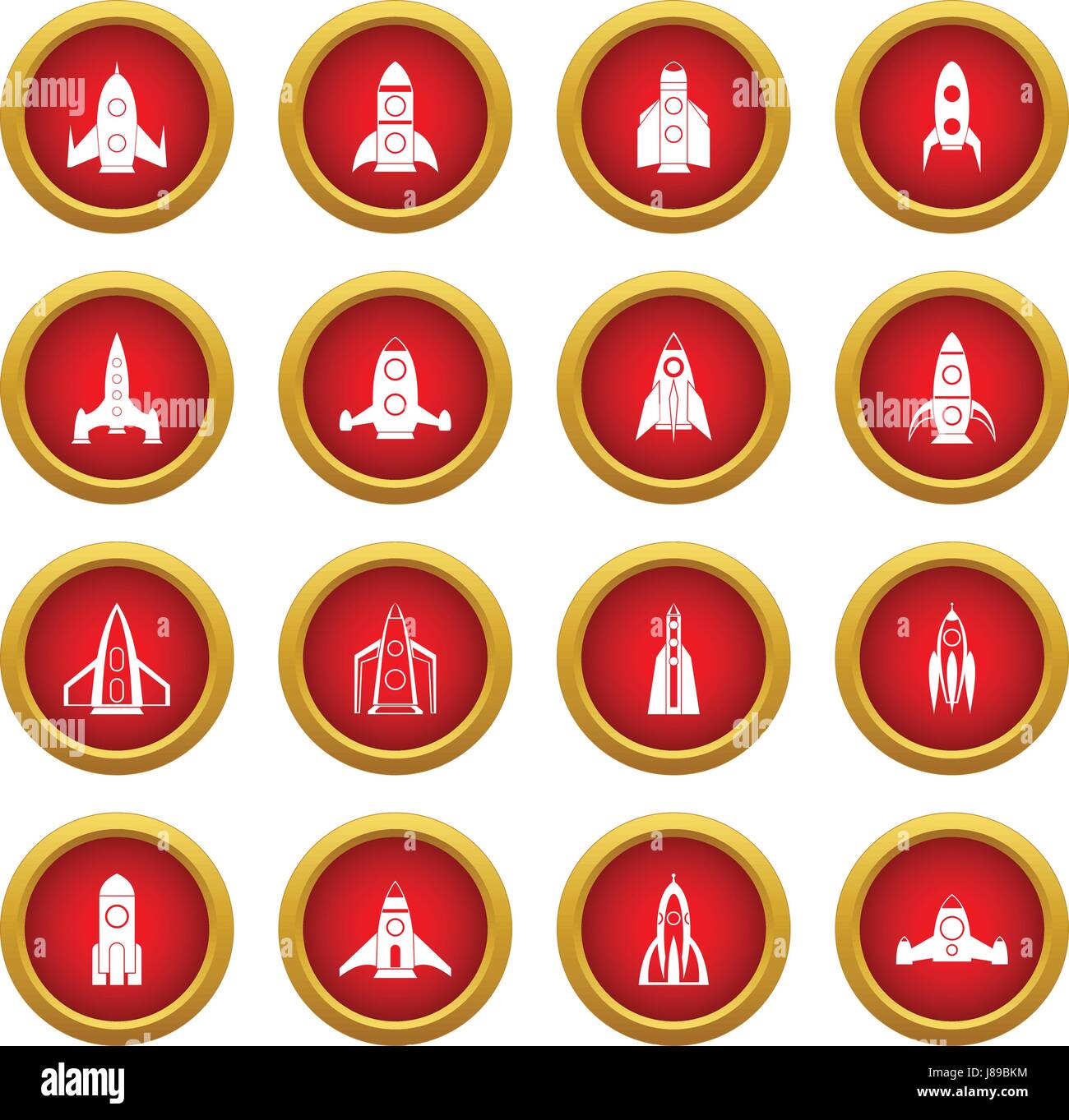 Rocket icon red circle set Stock Vector Image & Art - Alamy