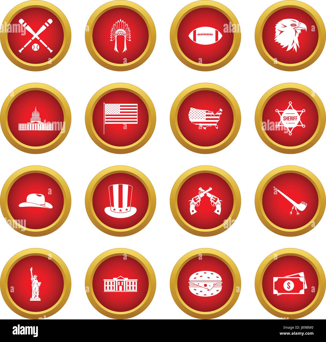 USA icon red circle set Stock Vector Image & Art - Alamy