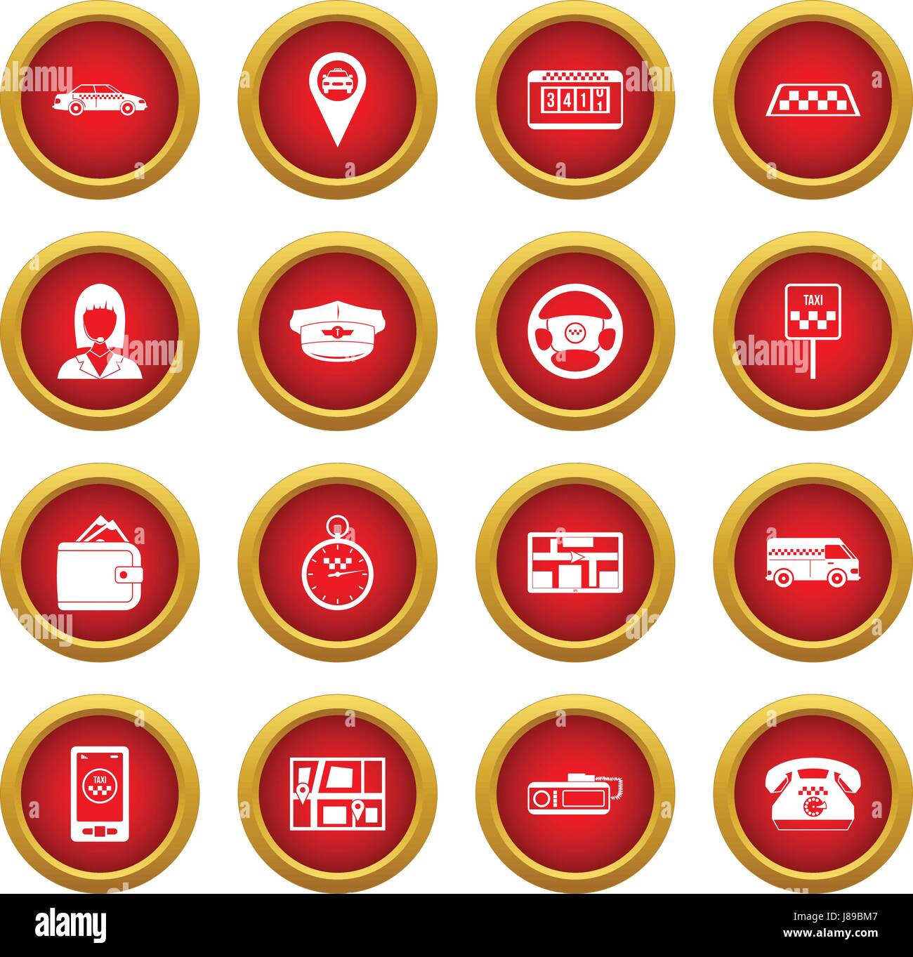 Taxi icon red circle set Stock Vector Image & Art - Alamy