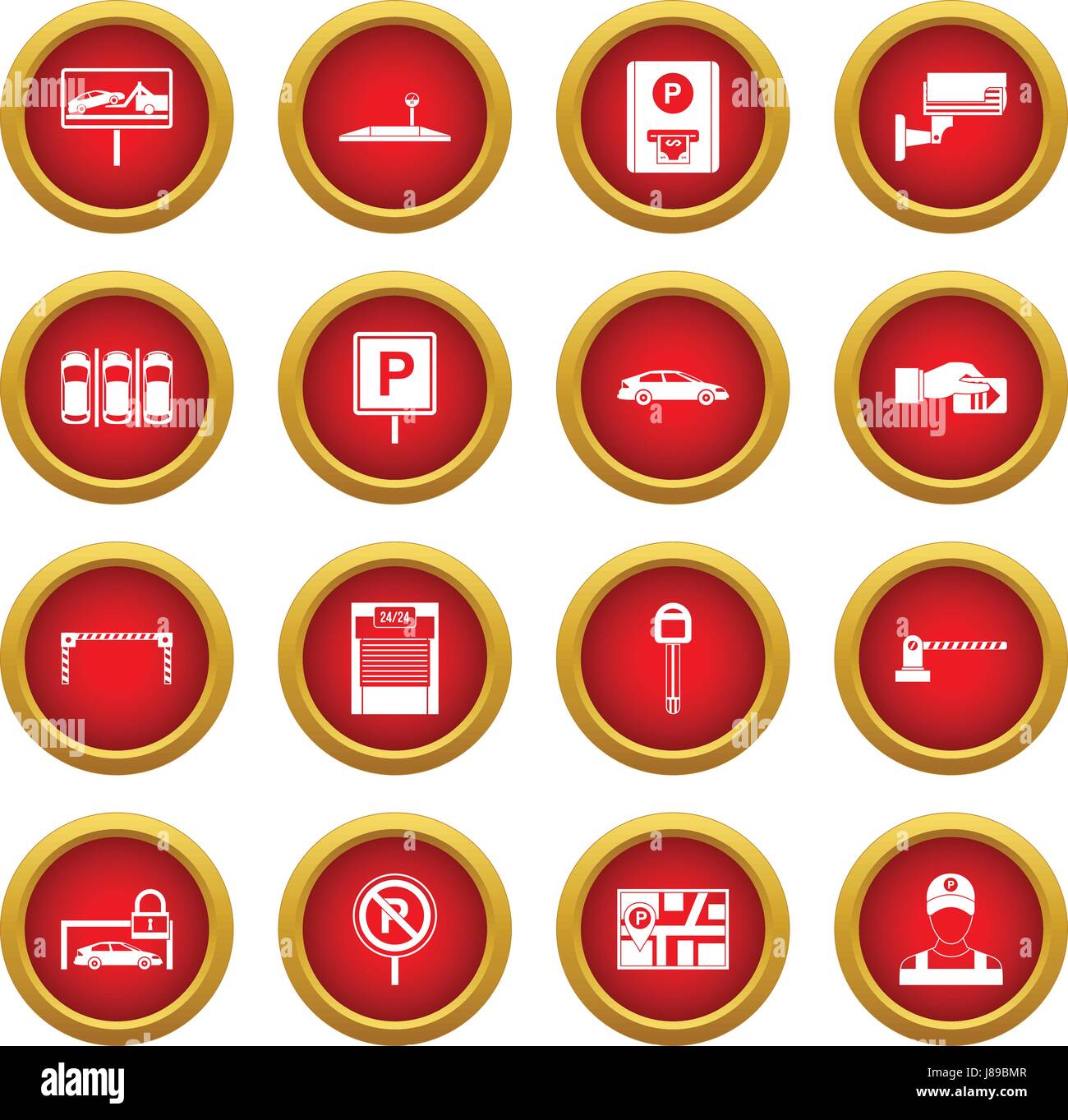 Car parking icon red circle set Stock Vector Image & Art - Alamy