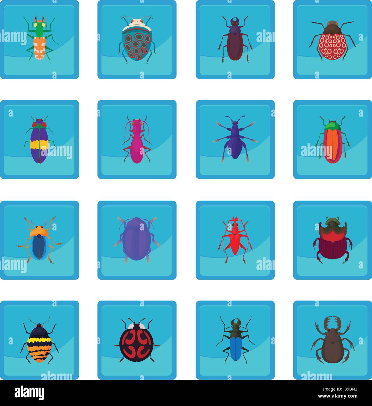 Insect bug icon blue app Stock Vector Image & Art - Alamy