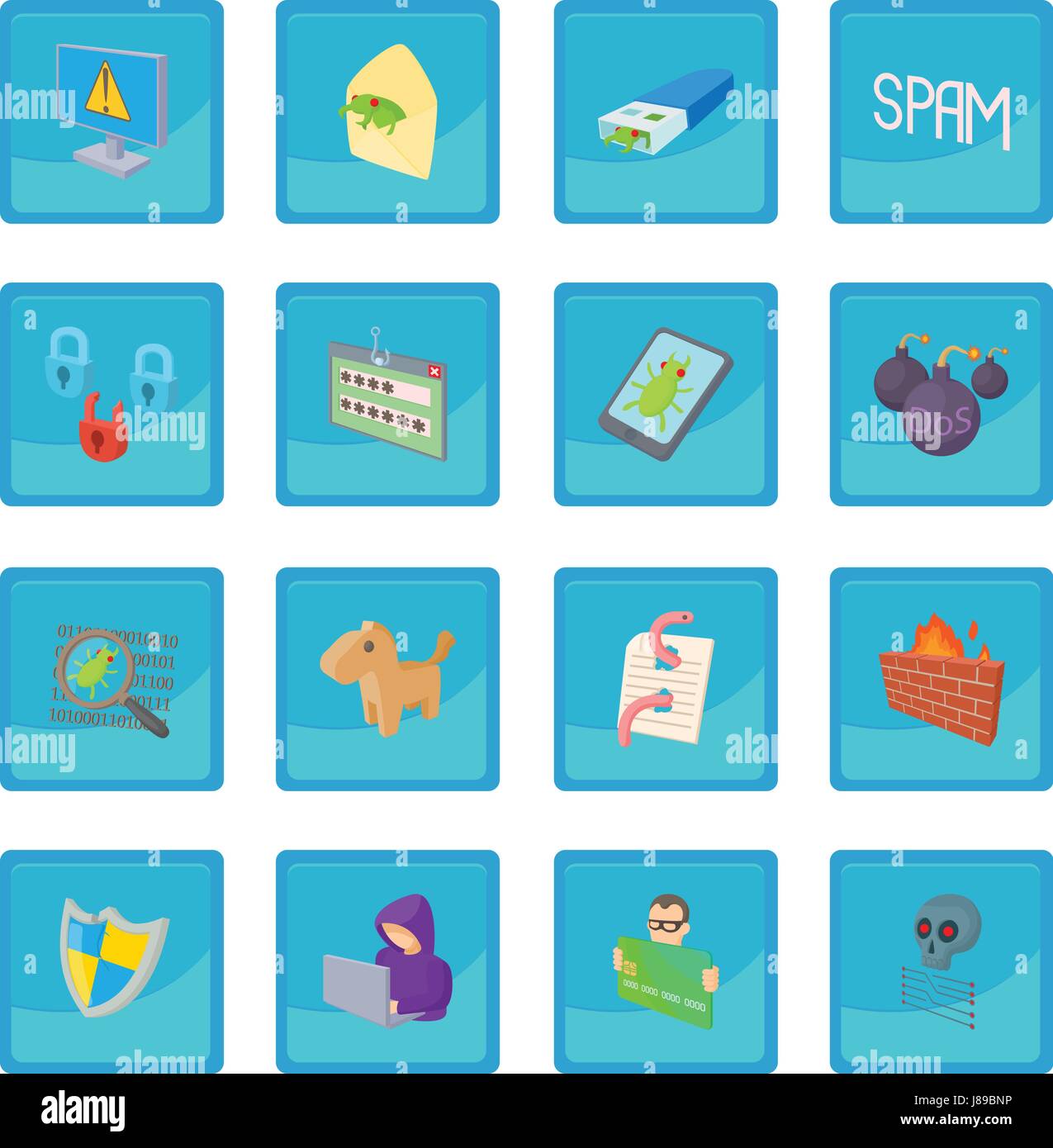 Hacking icon blue app Stock Vector Image & Art - Alamy