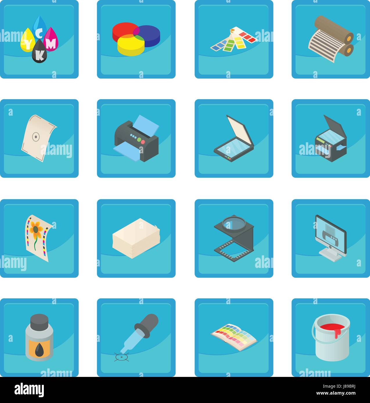 Printing icon blue app Stock Vector Image & Art - Alamy