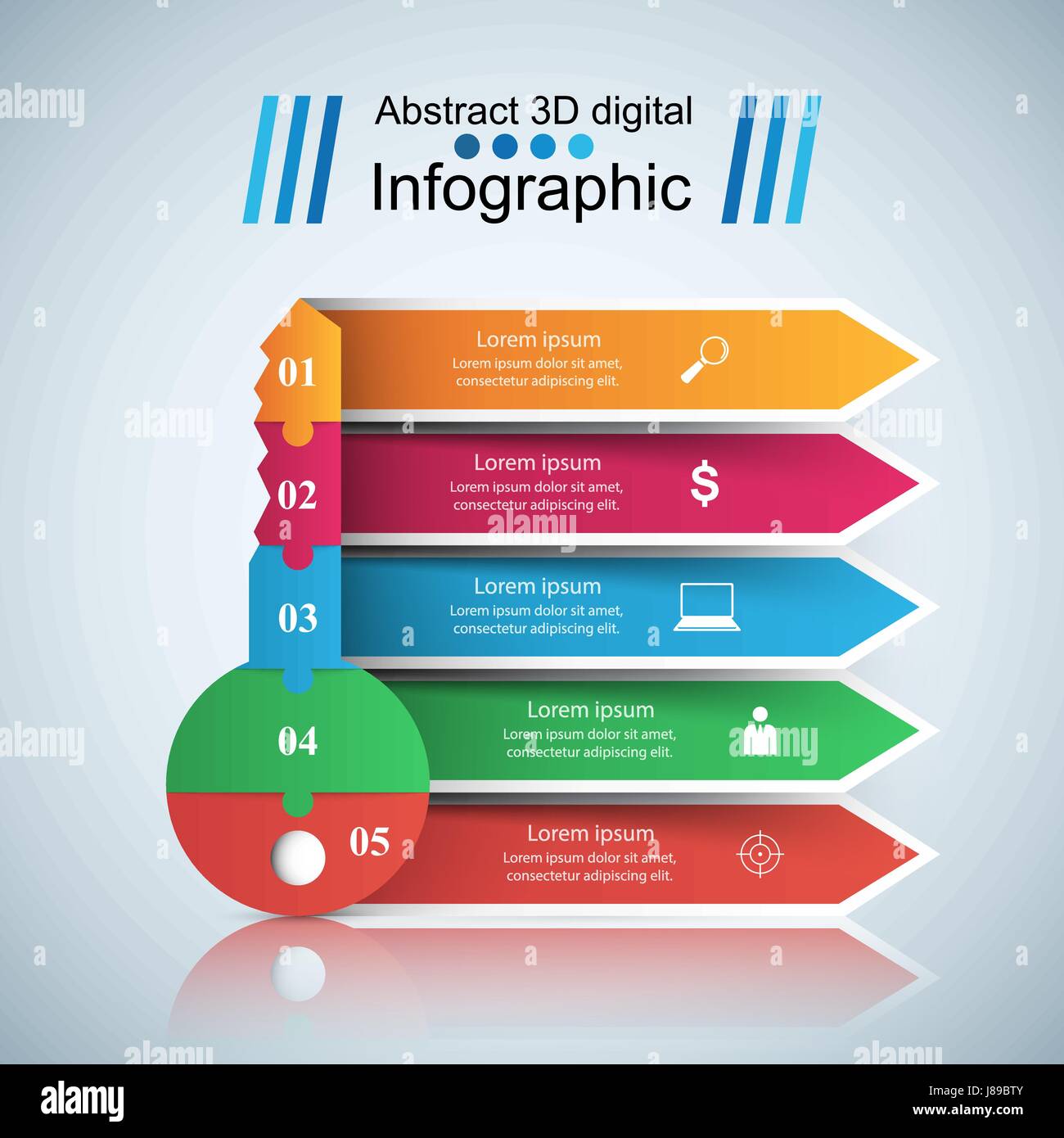 Key infographic. Five colored items Stock Vector Image & Art - Alamy