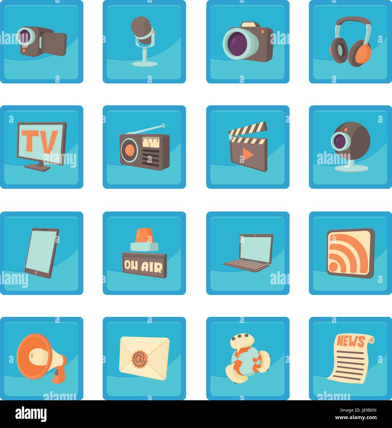 Media communications icon blue app Stock Vector Image & Art - Alamy