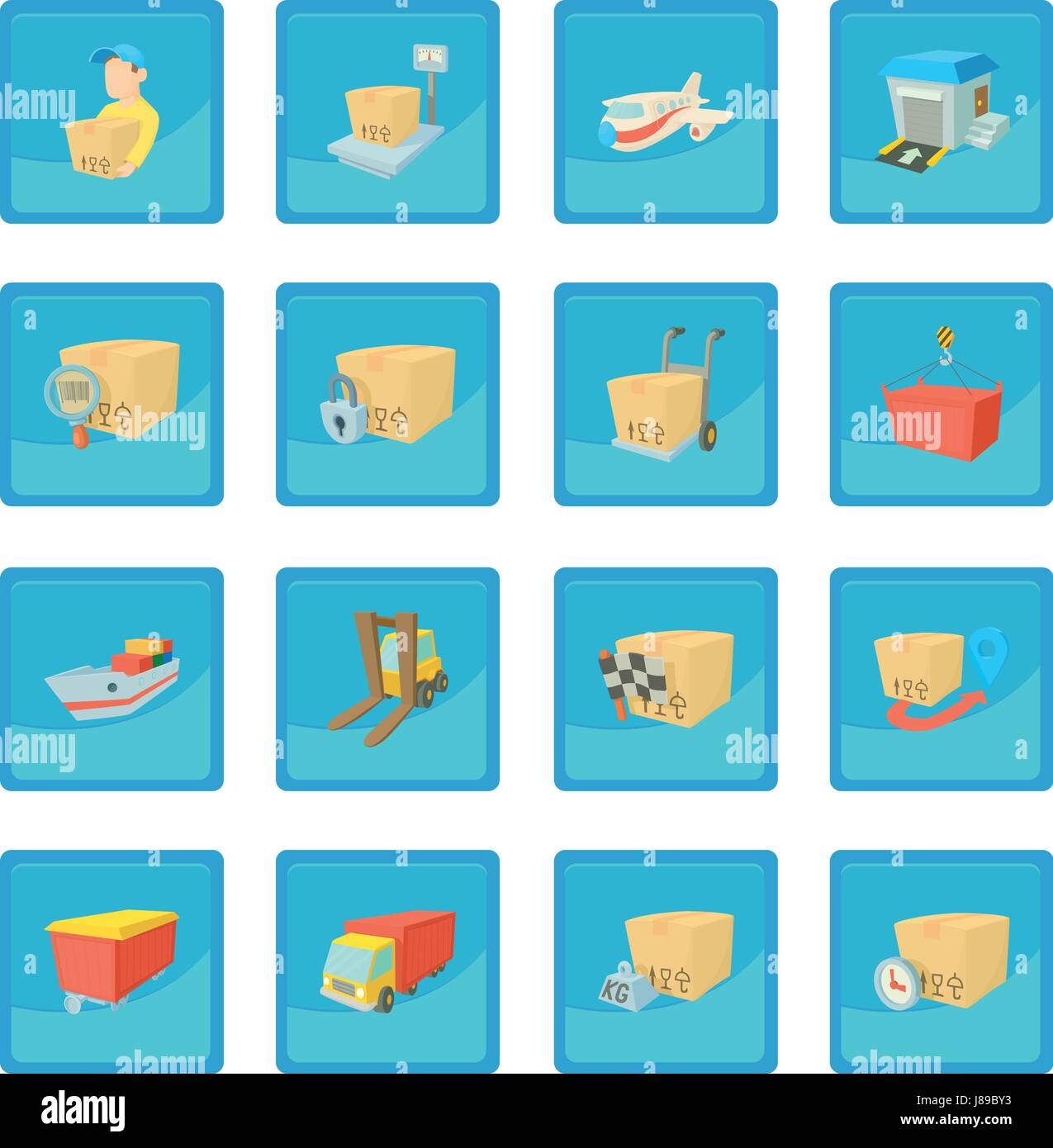 Cargo logistics icon blue app Stock Vector Image & Art - Alamy