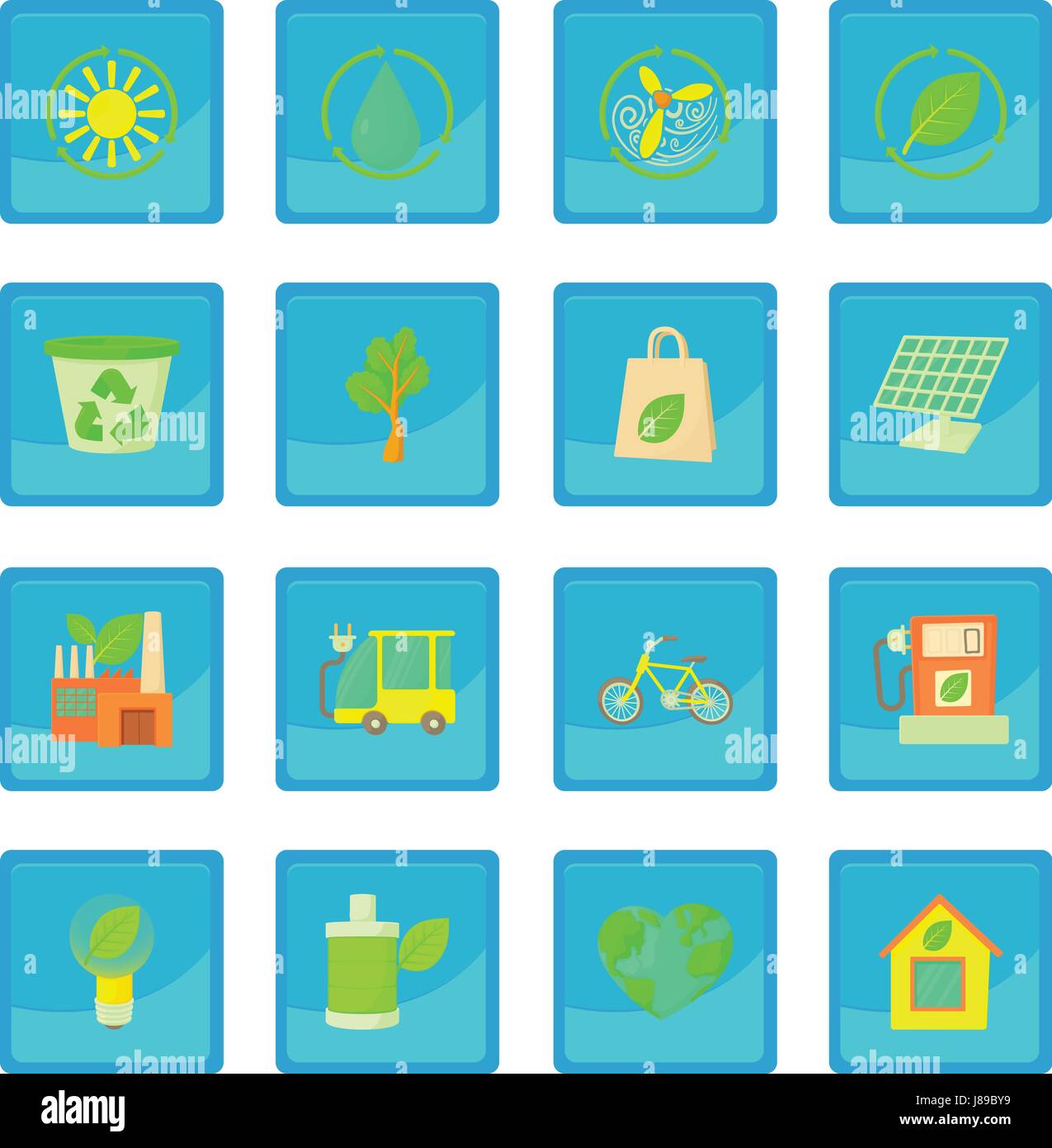 Ecology items icon blue app Stock Vector Image & Art - Alamy