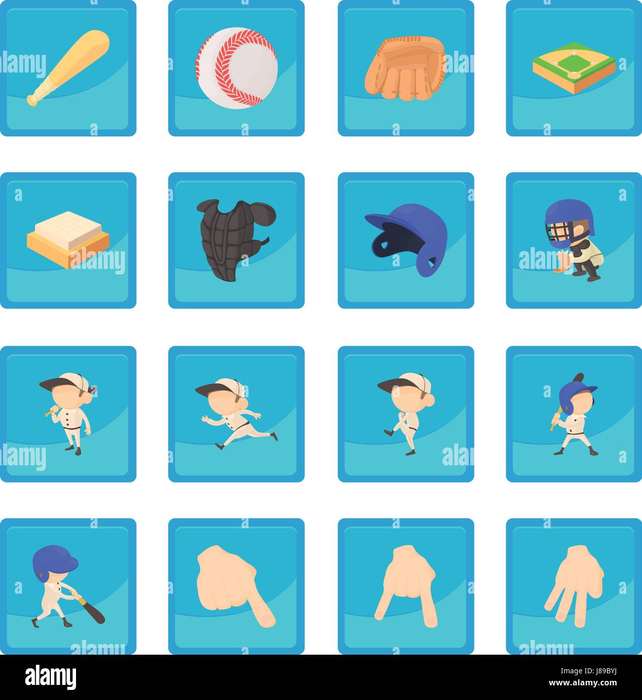 Cartoon illustration baseball player catching hi-res stock photography ...
