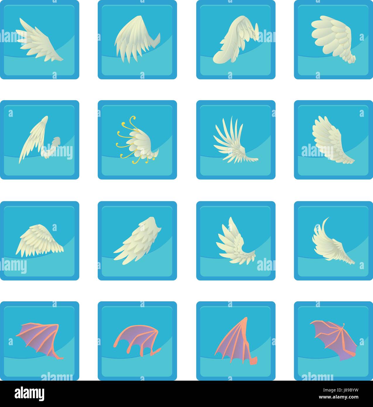 Different wings icon blue app Stock Vector Image & Art - Alamy
