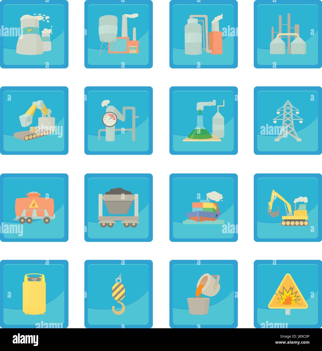 Industrial symbols icon blue app Stock Vector Image & Art - Alamy