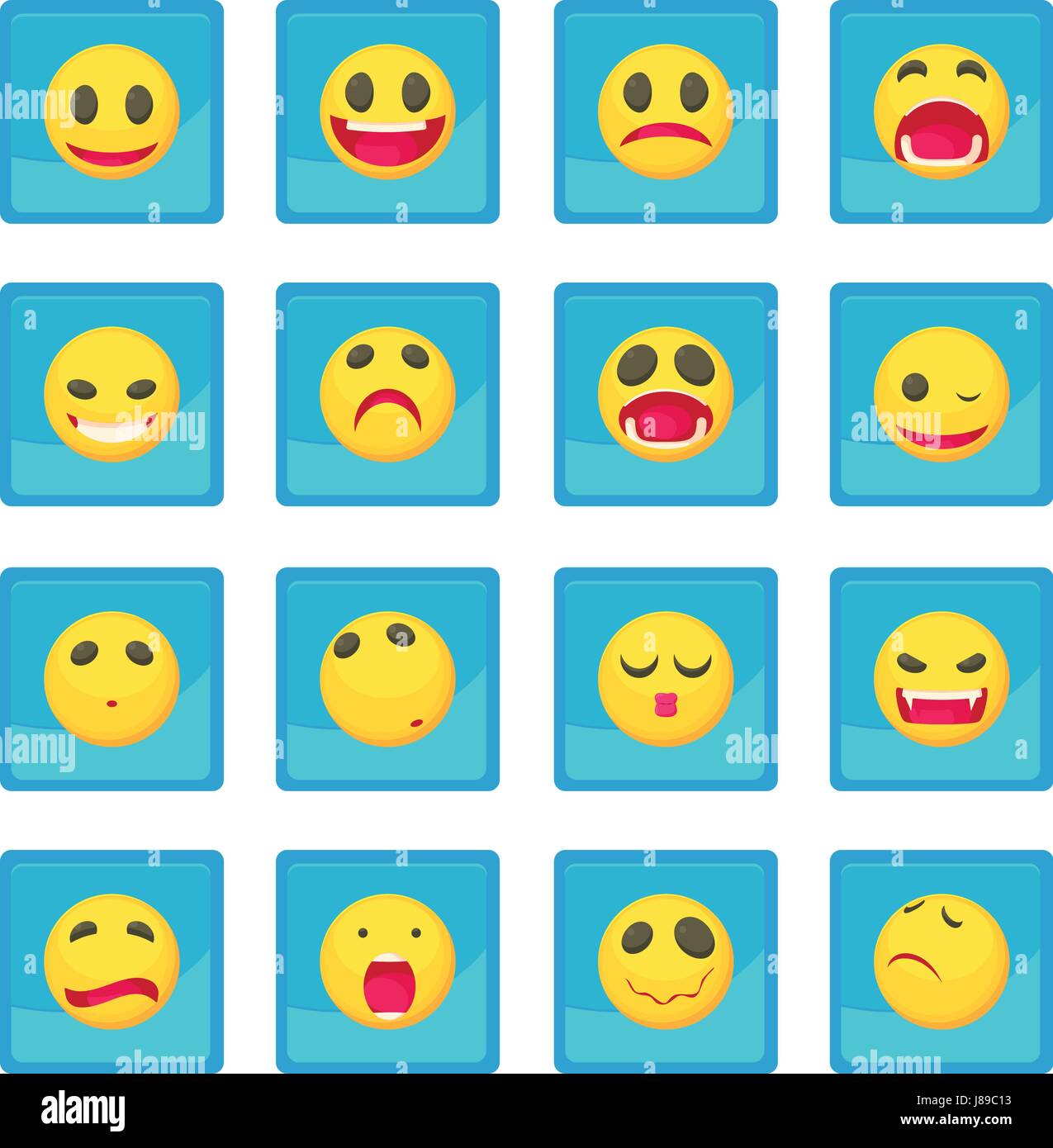 Smile icon blue app Stock Vector Image & Art - Alamy