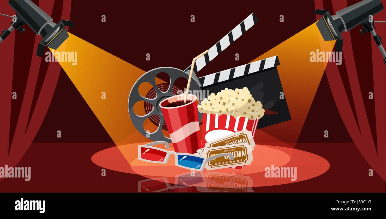 Cinema movie icons set, cartoon style Stock Vector Image & Art - Alamy
