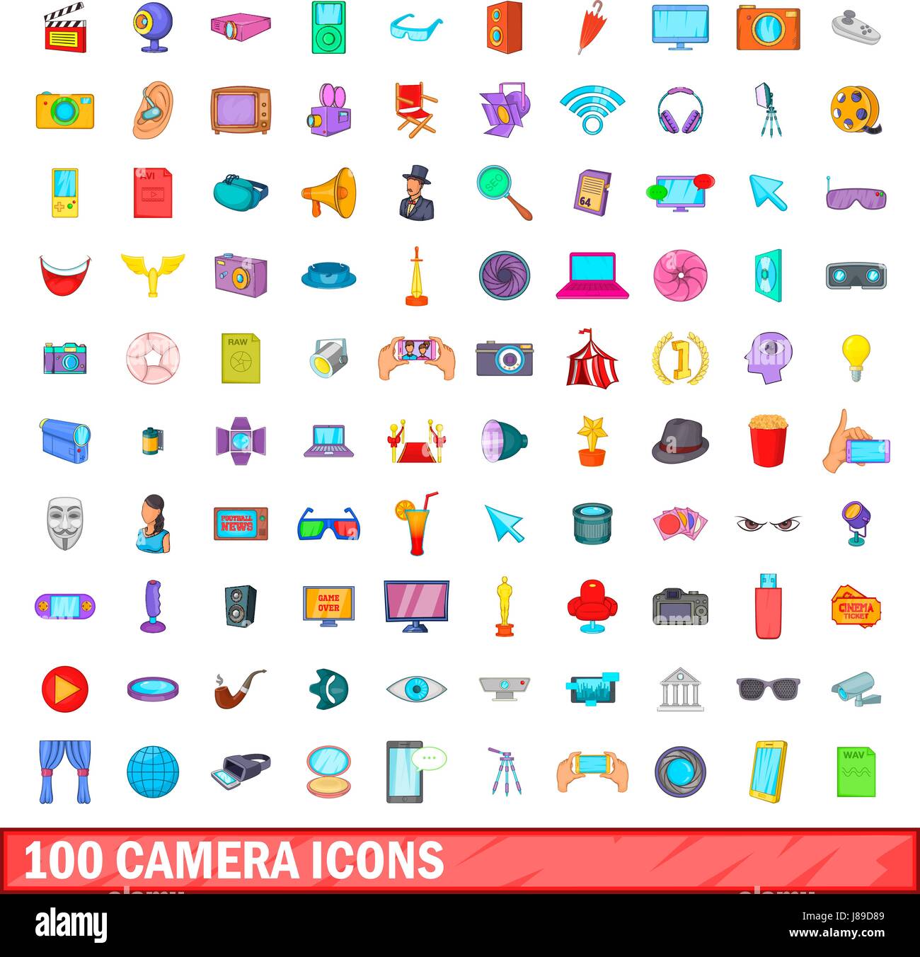 100 camera icons set, cartoon style Stock Vector Image & Art - Alamy