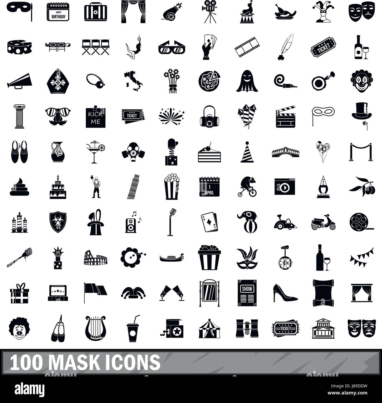 100 mask icons set, simple style Stock Vector Image & Art - Alamy