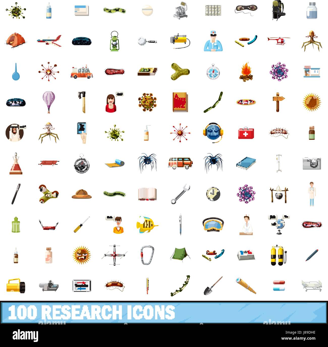100 research icons set, cartoon style Stock Vector Image & Art - Alamy