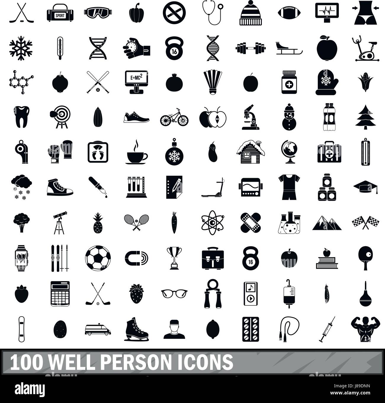 100 well person icons set, simple style Stock Vector Image & Art - Alamy