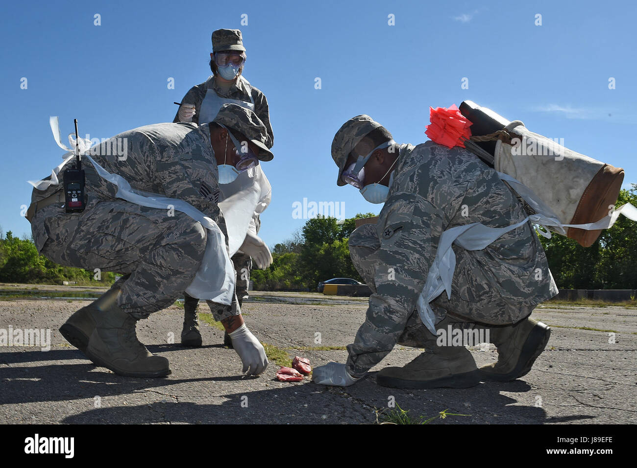 Airmen with159th Force Support Squadron conducted search and recovery ...