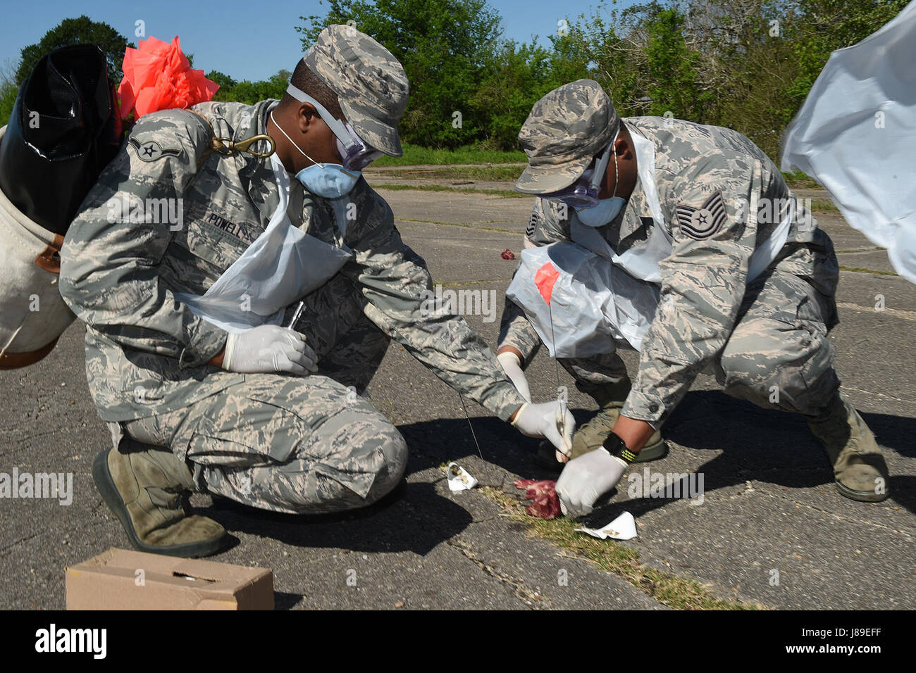 Airmen with159th Force Support Squadron conducted search and recovery ...