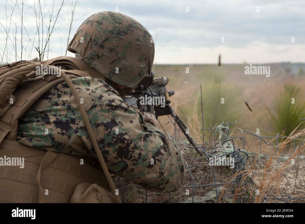 A U.S. Marine assigned to Advanced Infantry Training Battalion the ...