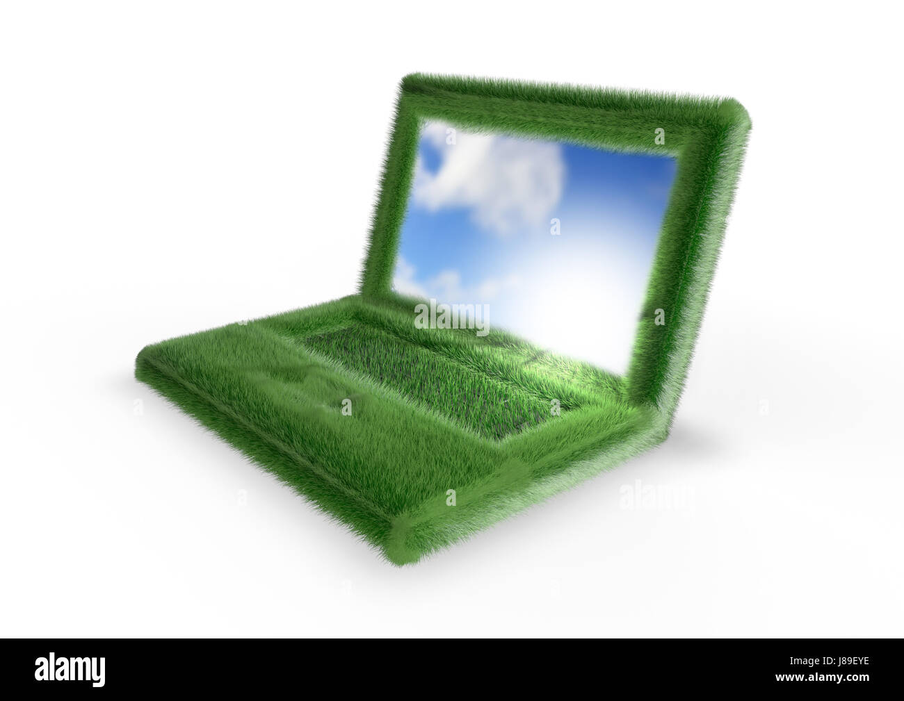 laptop, notebook, computers, computer, meadow, grass, lawn, green ...